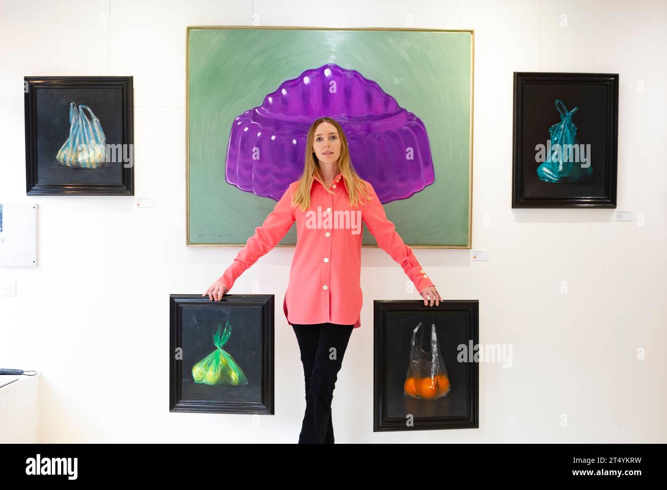 London, UK. 2nd Nov, 2023. Artist Florence Houston, a classically ...