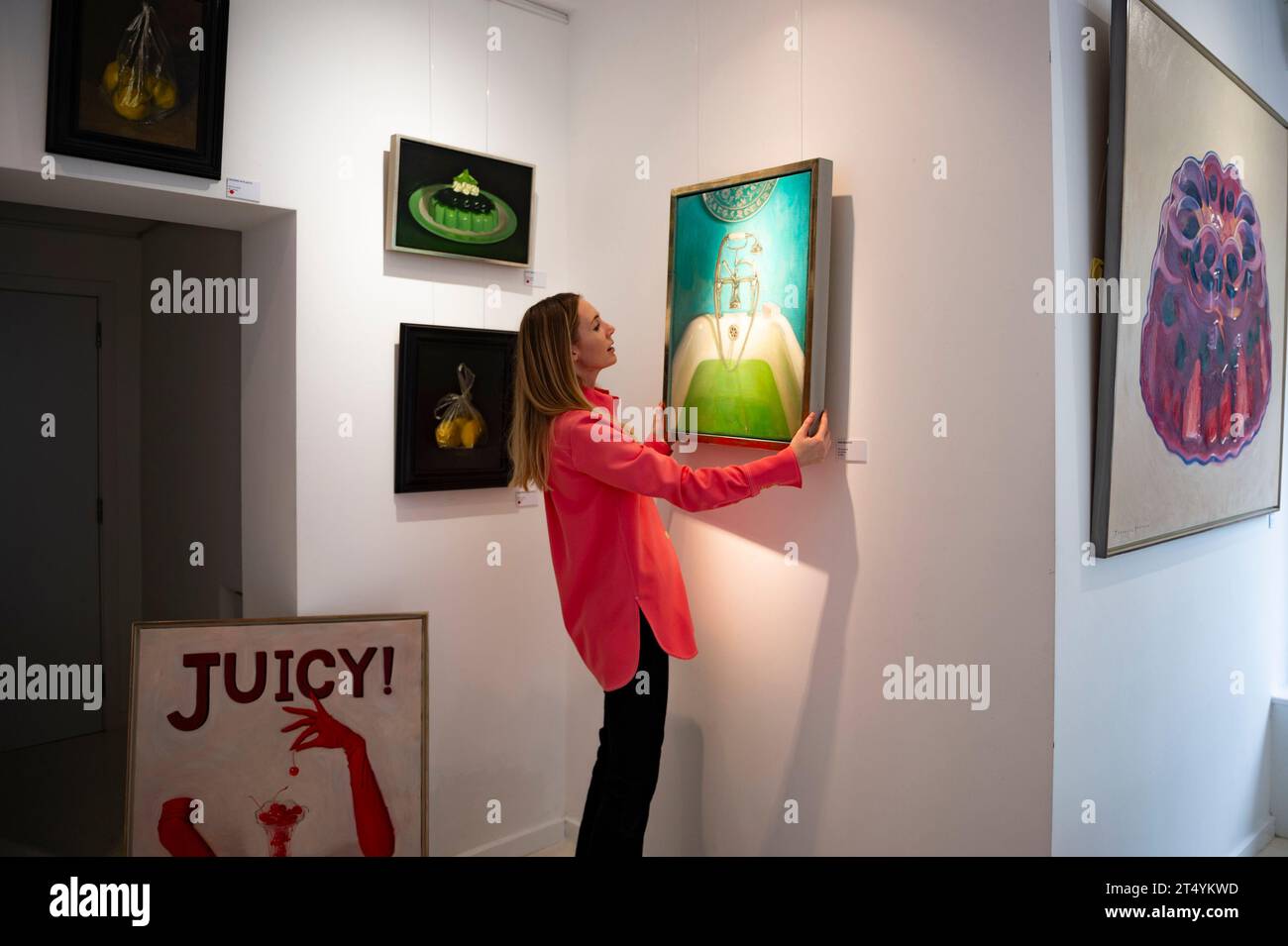 London, UK. 2nd Nov, 2023. Artist Florence Houston, a classically ...