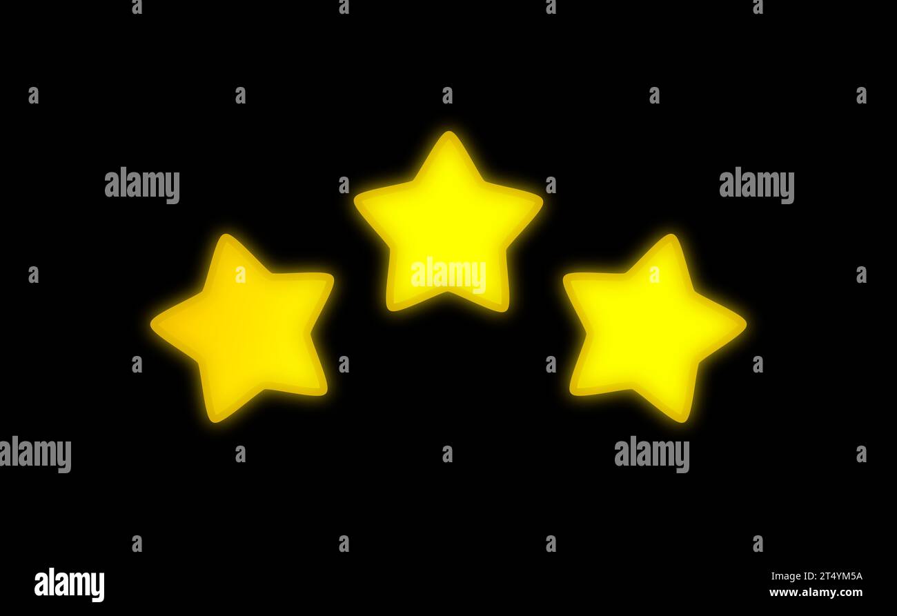 Three stars on black background Stock Photo - Alamy