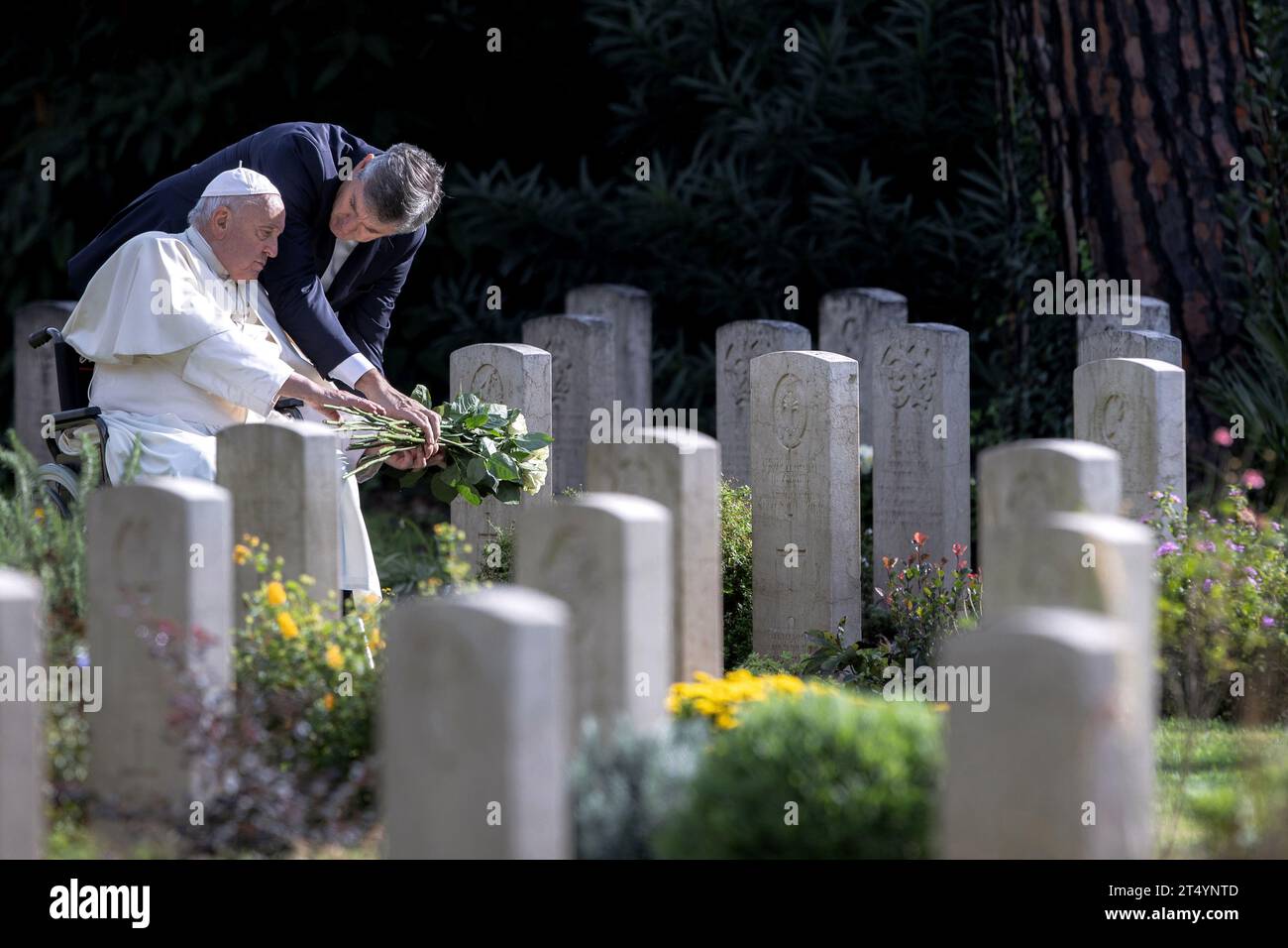 Rome, Italy, 2 November 2023. Pope Francis leads a Mass for all dead ...