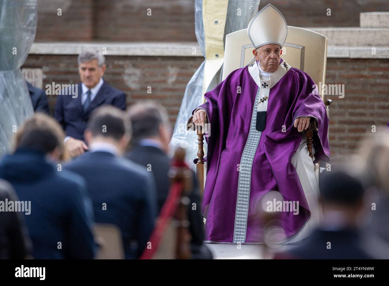 Rome, Italy, 2 November 2023. Pope Francis leads a Mass for all dead ...