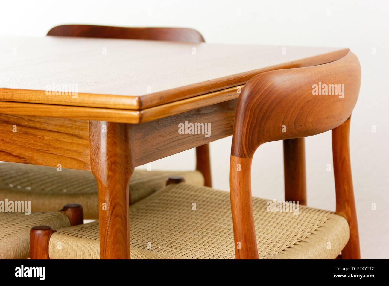 A Mid Century Teak Dining Table with four chairs from the 50s 60s ...