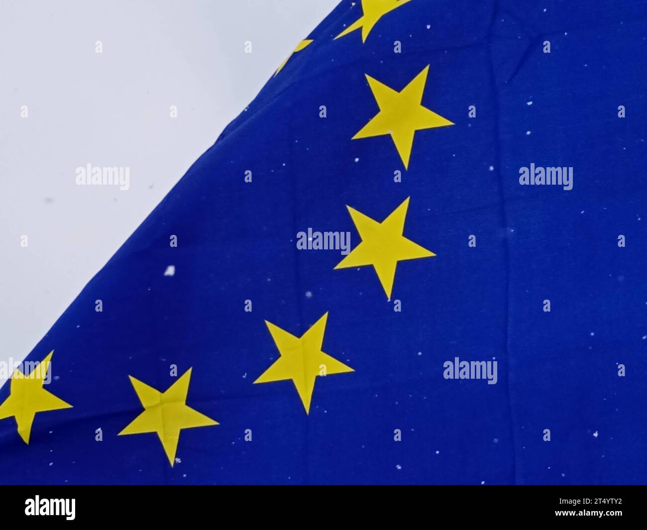 European Union flag, blue flag with yellow stars representing the EU ...
