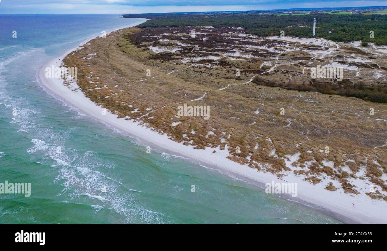 28 October 2023, Denmark, Dueodde: The dunes with the Dueodde ...