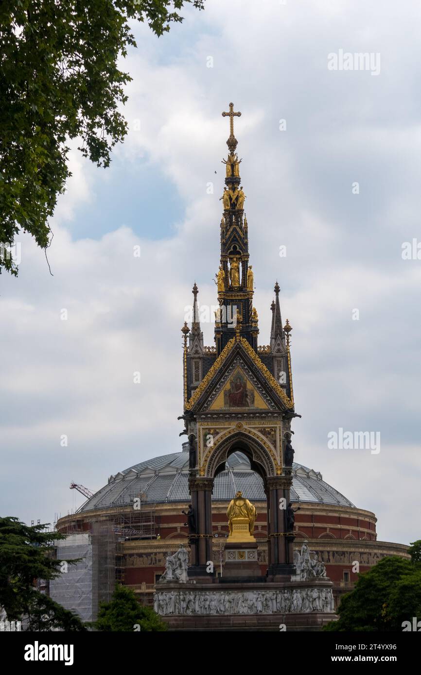 The Albert Memorial is situated in Kensington Gardens, London, directly ...
