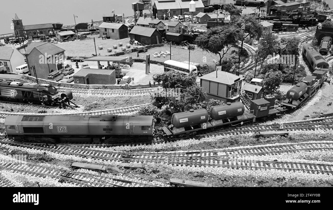 Model of a top and tail class 66 Sandite rail head train Stock Photo ...