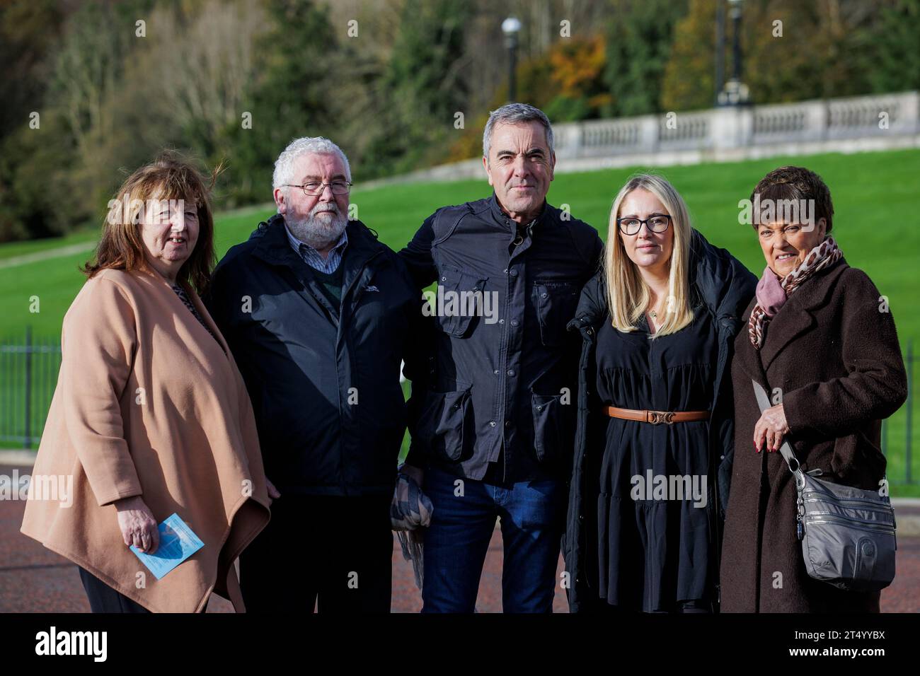 (left to right) Dympna Kerr, the sister of Columba McVeigh, John ...
