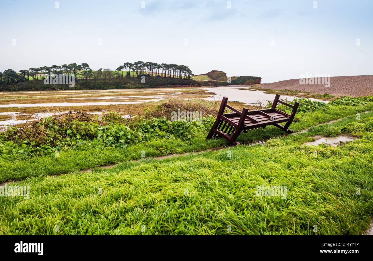 Otter Estuary after the 2023 Storm Stock Photo - Alamy