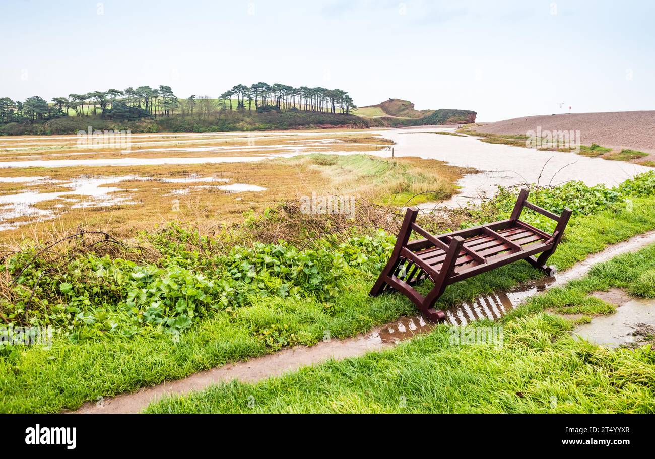 Otter Estuary after the 2023 Storm Stock Photo - Alamy