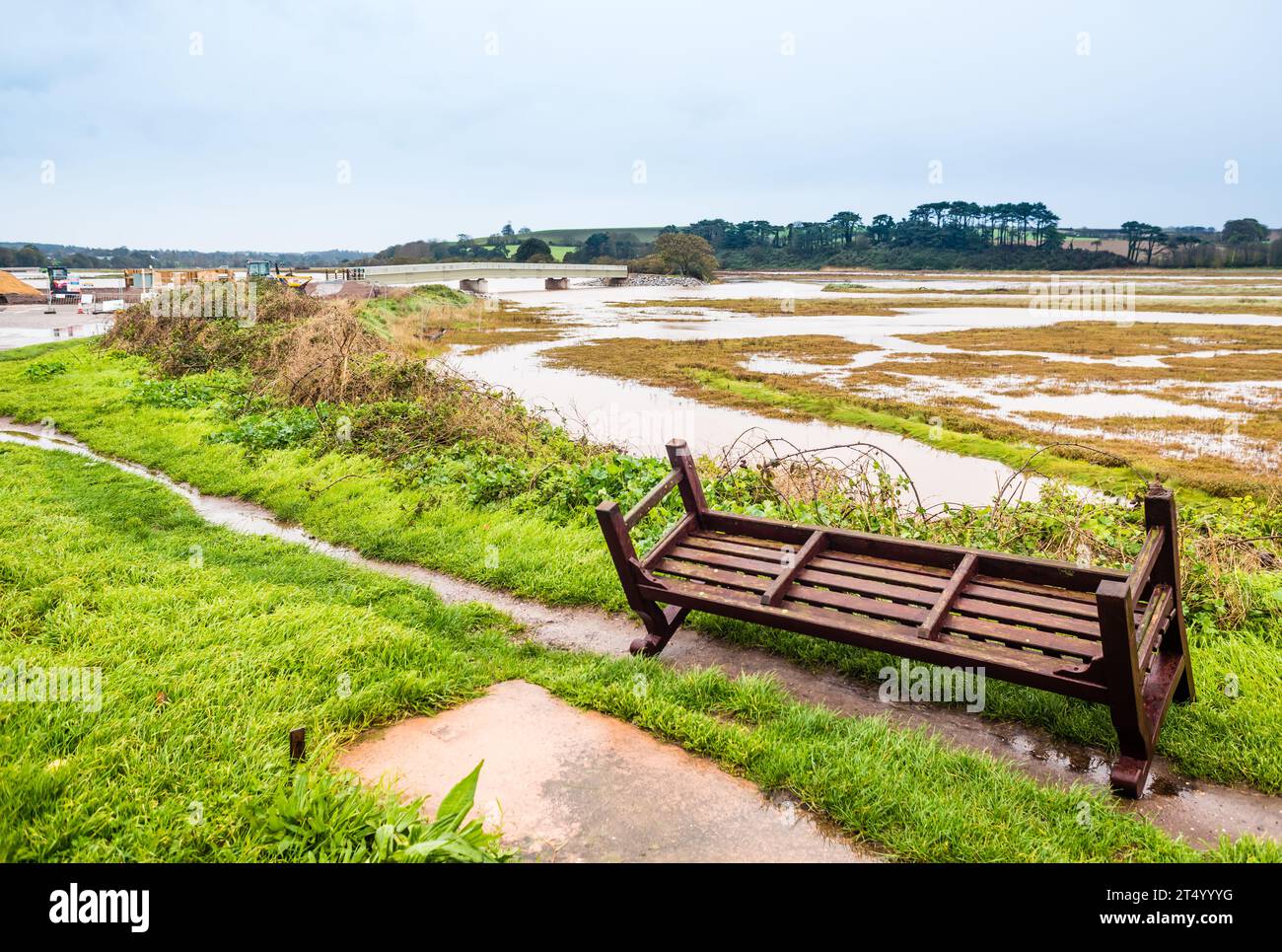 Otter Estuary after the 2023 Storm Stock Photo - Alamy