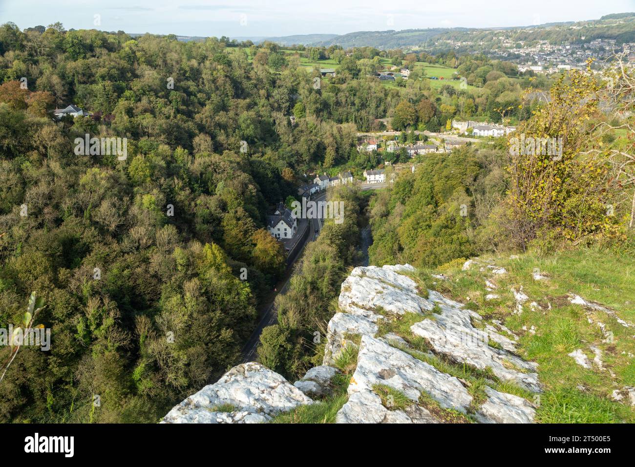The view from High Tor hill with Matlock Bath below Stock Photo - Alamy
