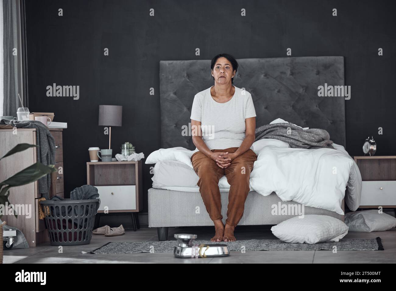 Woman depression bed messy hi-res stock photography and images - Alamy
