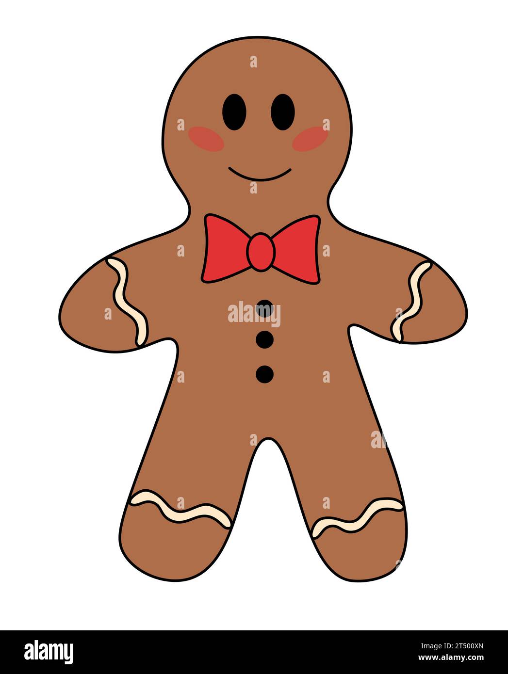 Christmas Gingerbread Cookie Man Character. Vector flat illustration ...