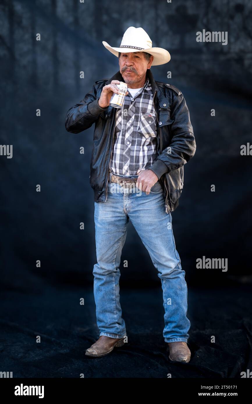 A Mexican cowboy taking part in the annual four-day Cabalgata de Cristo ...