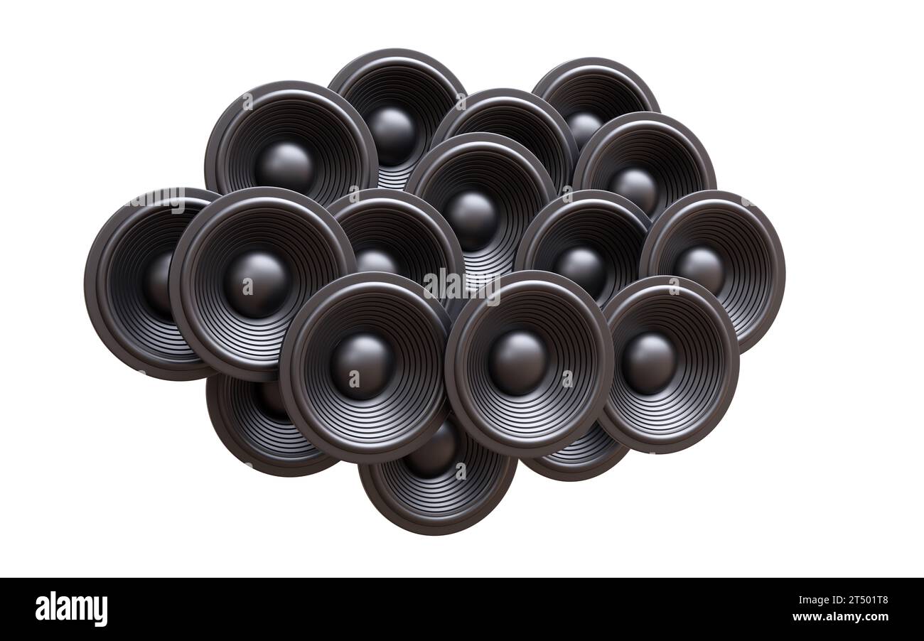 Round speakers isolated on white transparent, Loudspeaker stereo sound ...