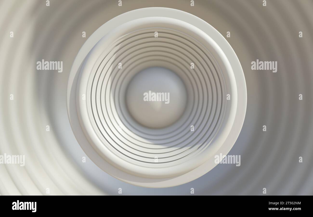 White Loudspeaker on white background. Round shaped speaker, luxury ...