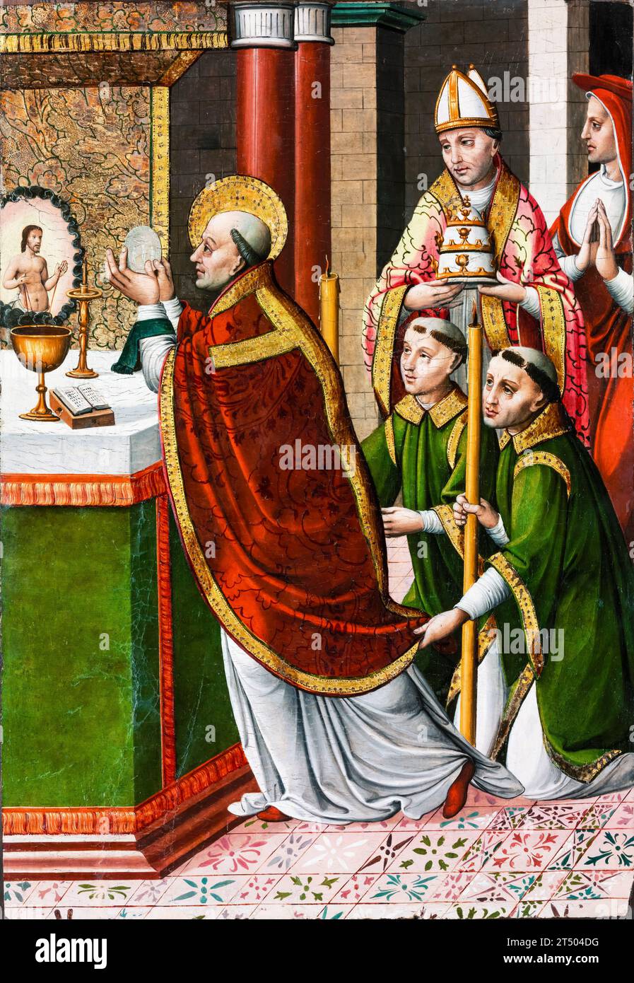 The Mass of Saint Gregory the Great, painting in tempera on pinewood ...
