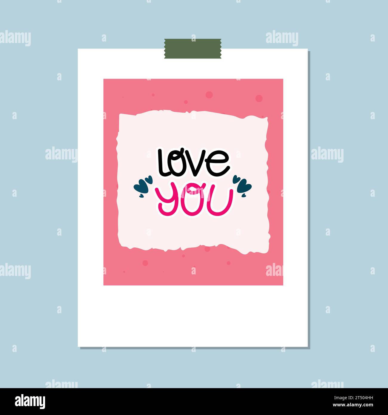 Love you polaroid hand lettering typography Vector Image Stock Vector ...