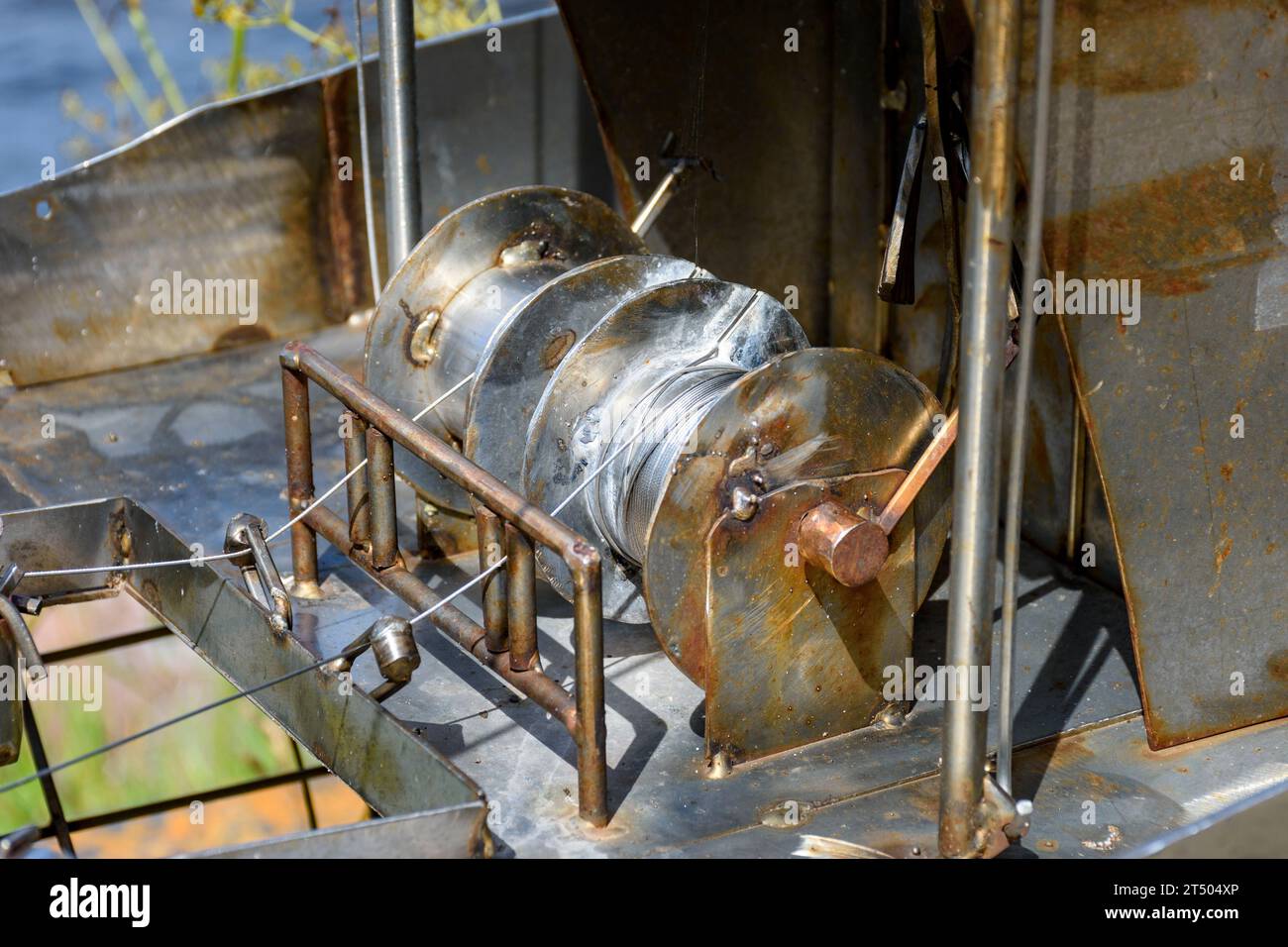 Detail from the fishing boat 'Archie' sculpture by Jim Malcolm, known ...