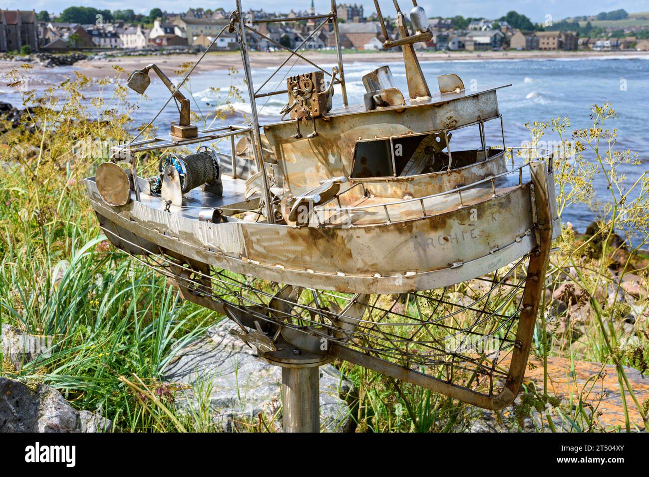 Fishing boat 'Archie', a sculpture by Jim Malcolm, known as the ...