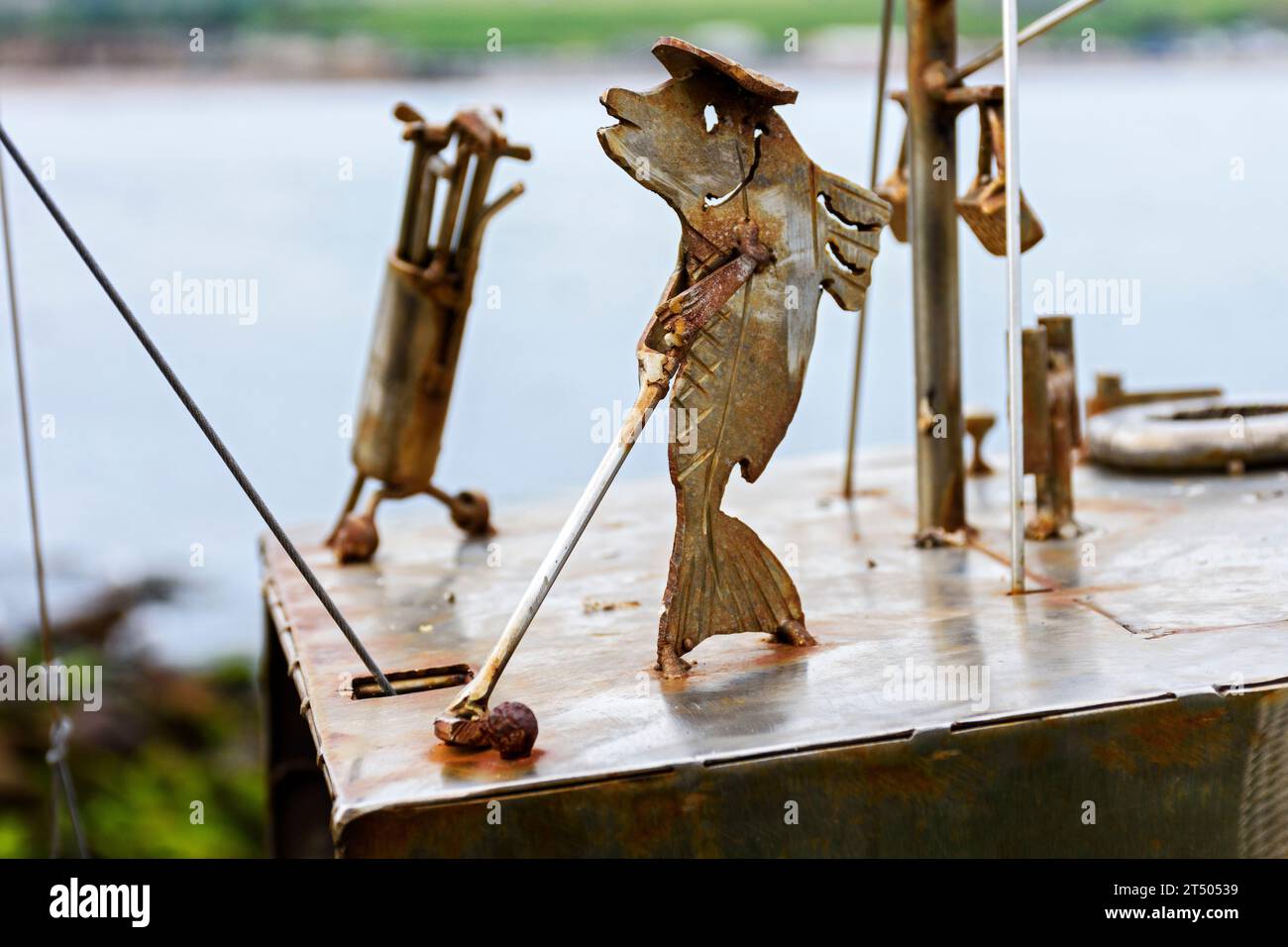 Detail from The Harvester, a sculpture of a fishing boat, by Jim ...