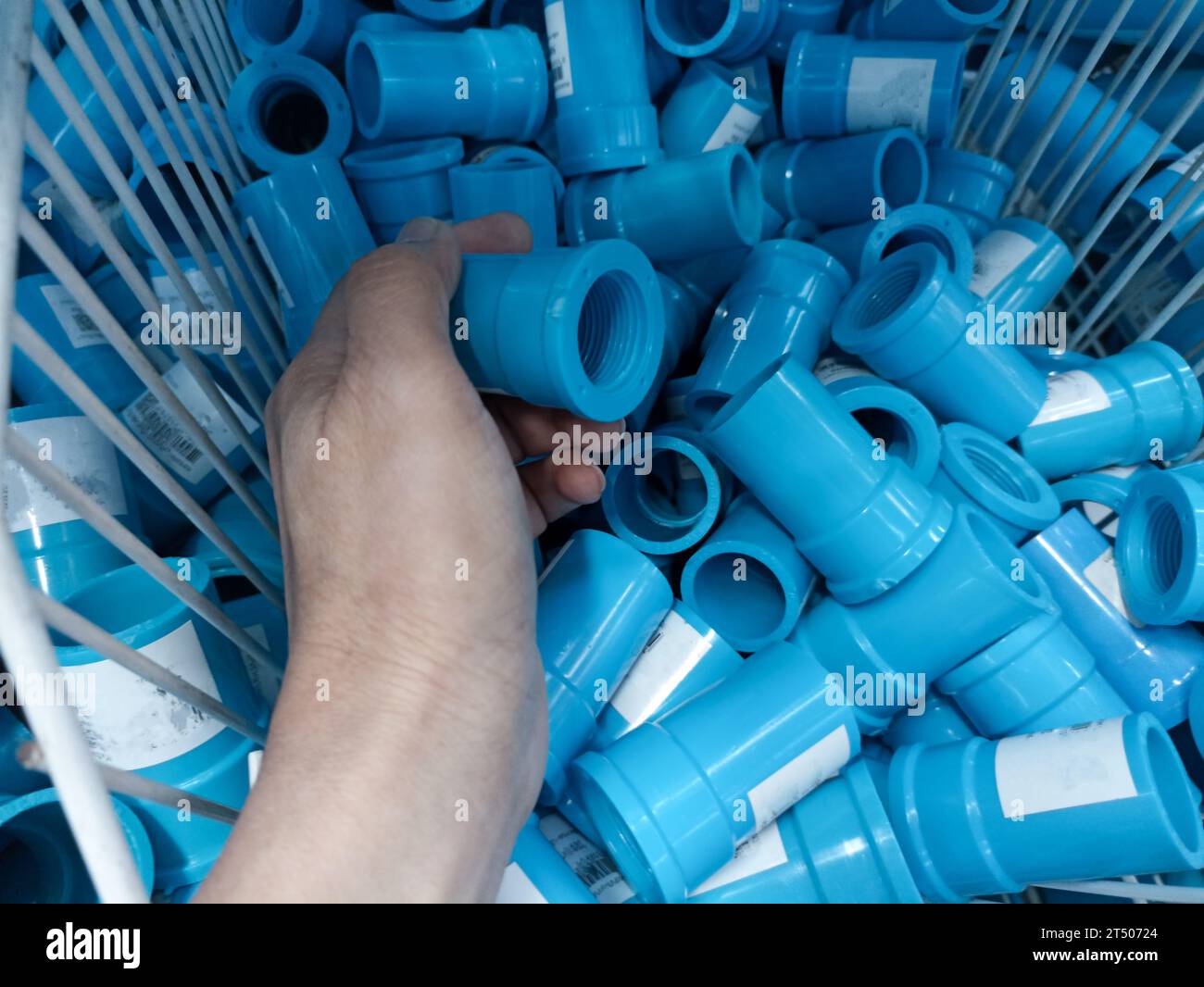 Threaded joint inside the water pipe Stock Photo - Alamy