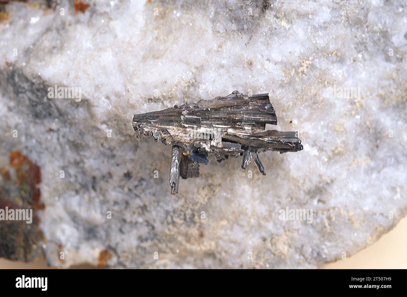 Dyscrasite is a silver antimonide, rare mineral. Crystallized sample ...