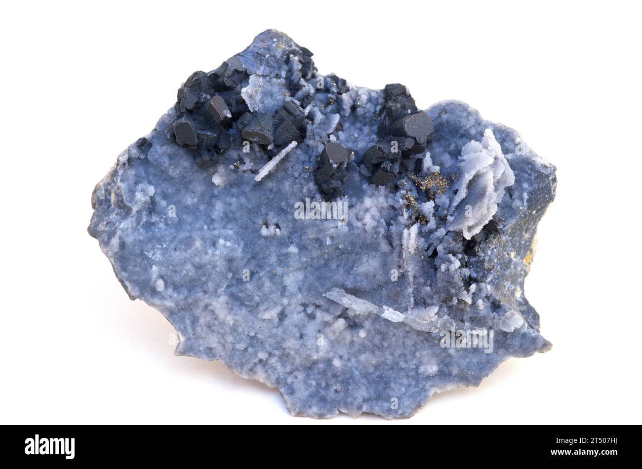 Enargite (dark crystals) is a copper arsenic sulfosalt mineral ...