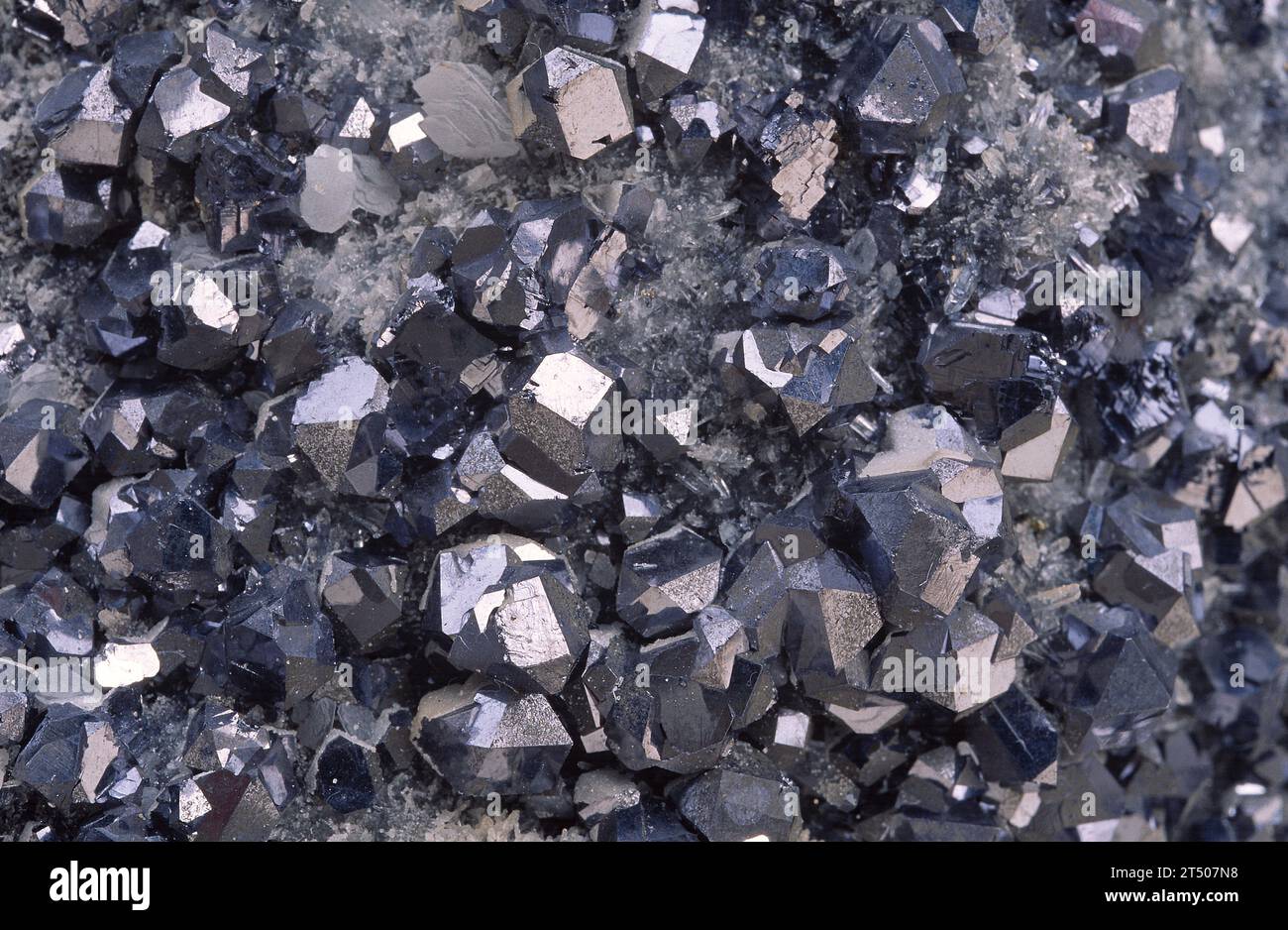 Galena is a lead sulfide mineral. Crystallized sample Stock Photo - Alamy