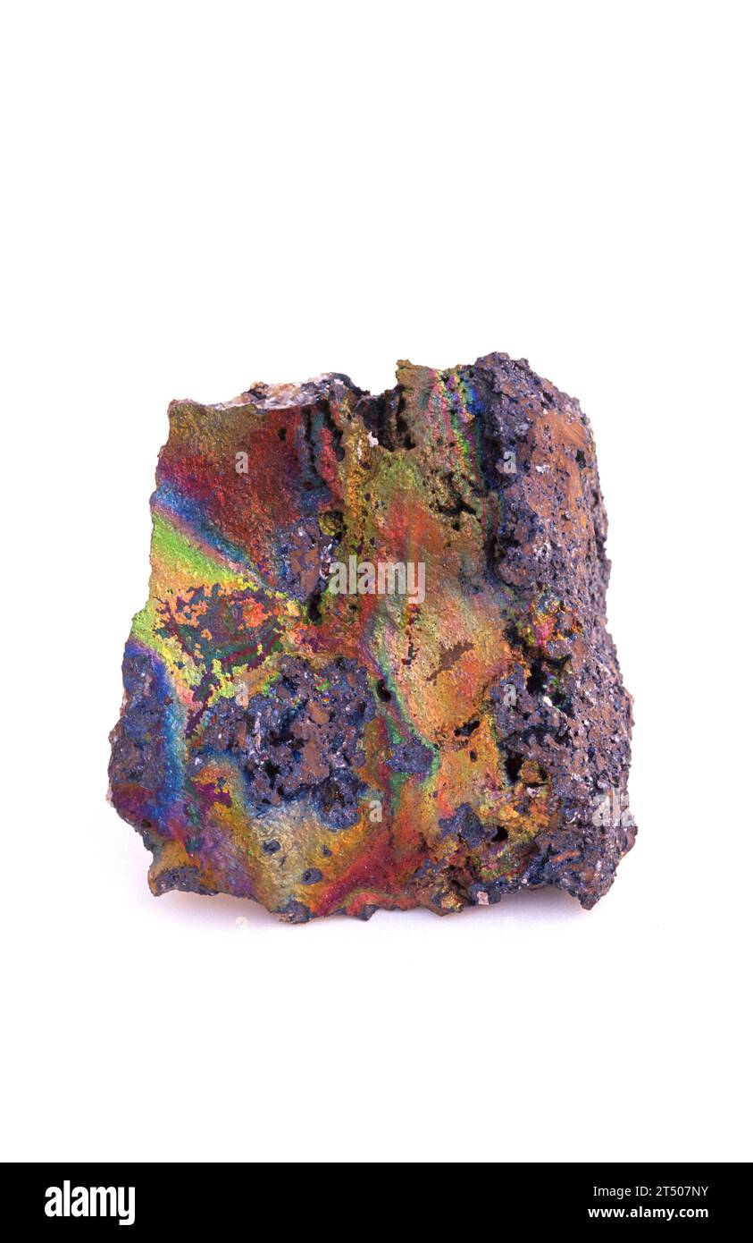Goethite is an iron hydroxide mineral. Iridescent sample Stock Photo ...