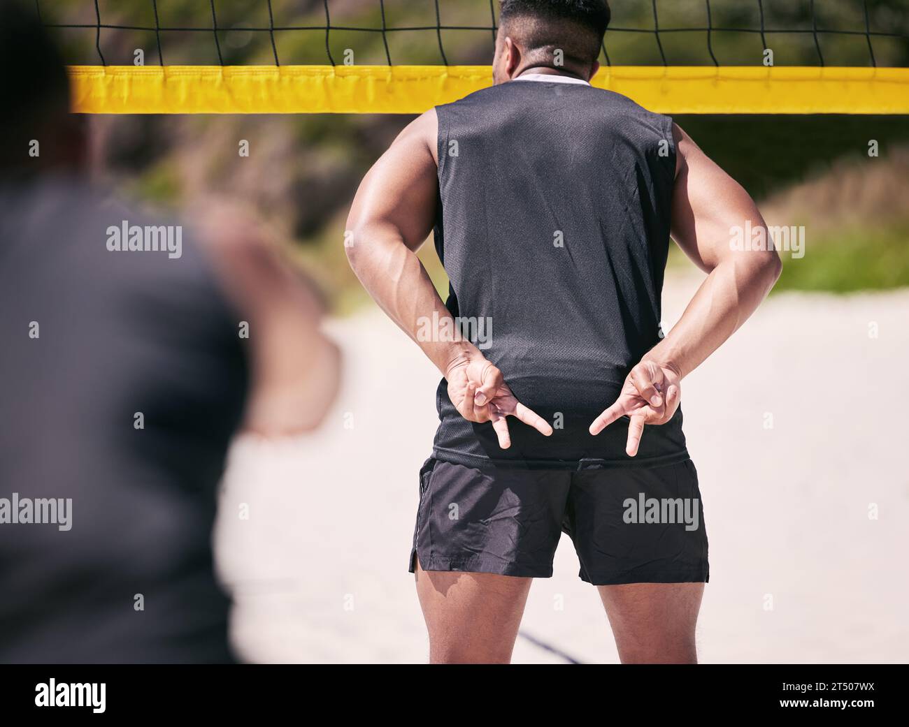 Volleyball beach hand signal hi-res stock photography and images - Alamy