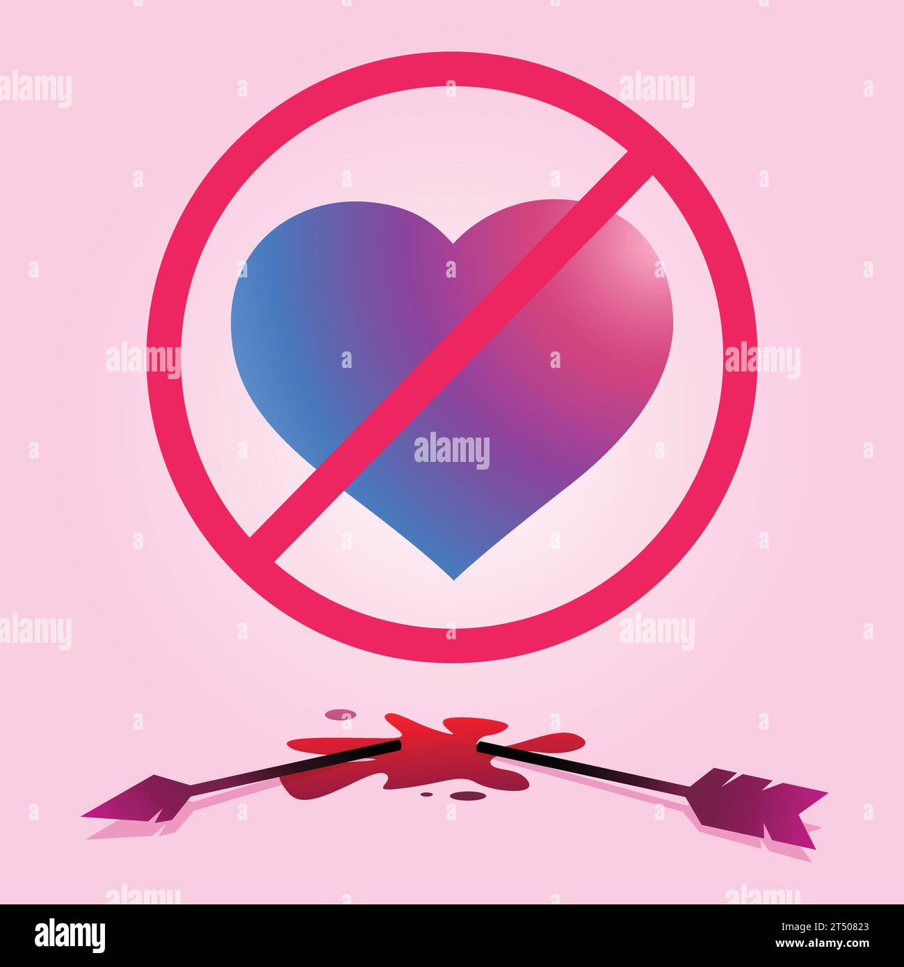 Forbidden love with pink background Royalty Free Vector Stock Vector ...