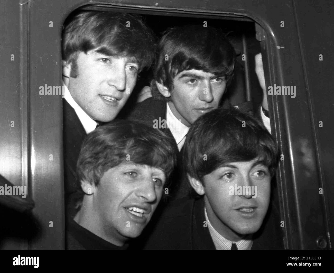 FILE - Britain's pop group The Beatles, clockwise from top left, John ...