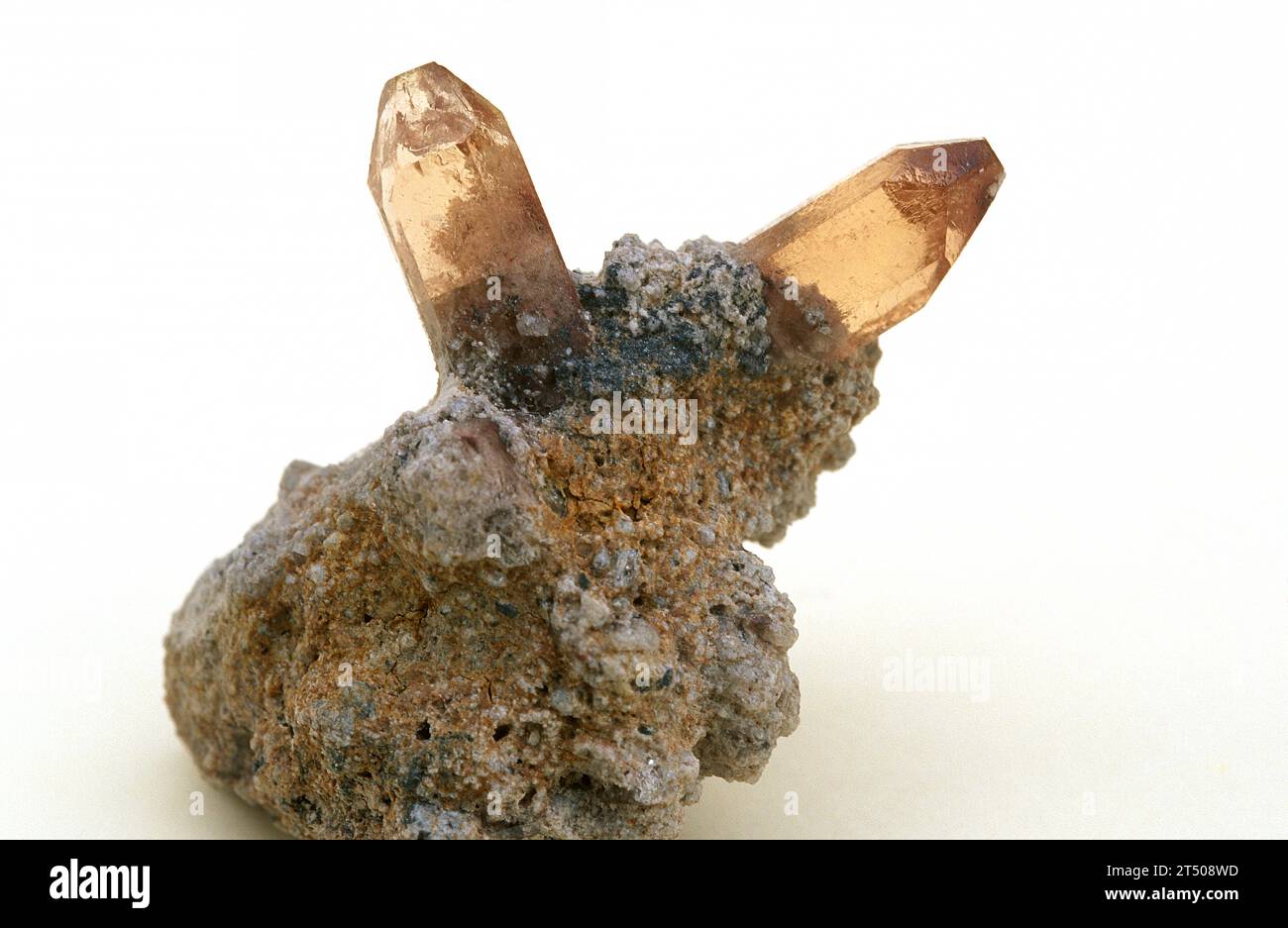 Topaz is a aluminium fluorine silicate mineral. Crystals on matrix ...