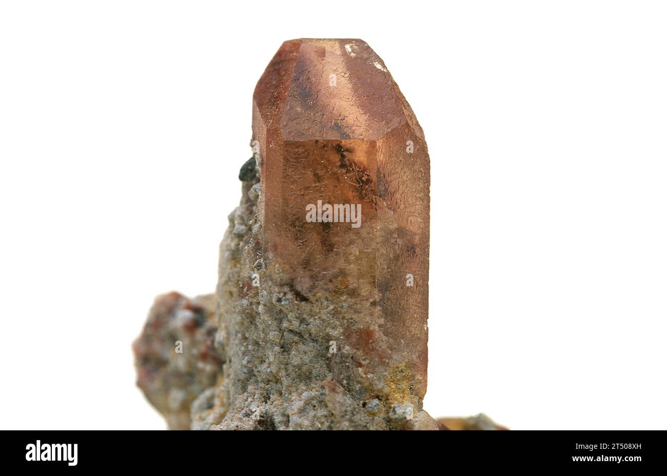 Topaz is a aluminium fluorine silicate mineral. Crystal on matrix Stock ...