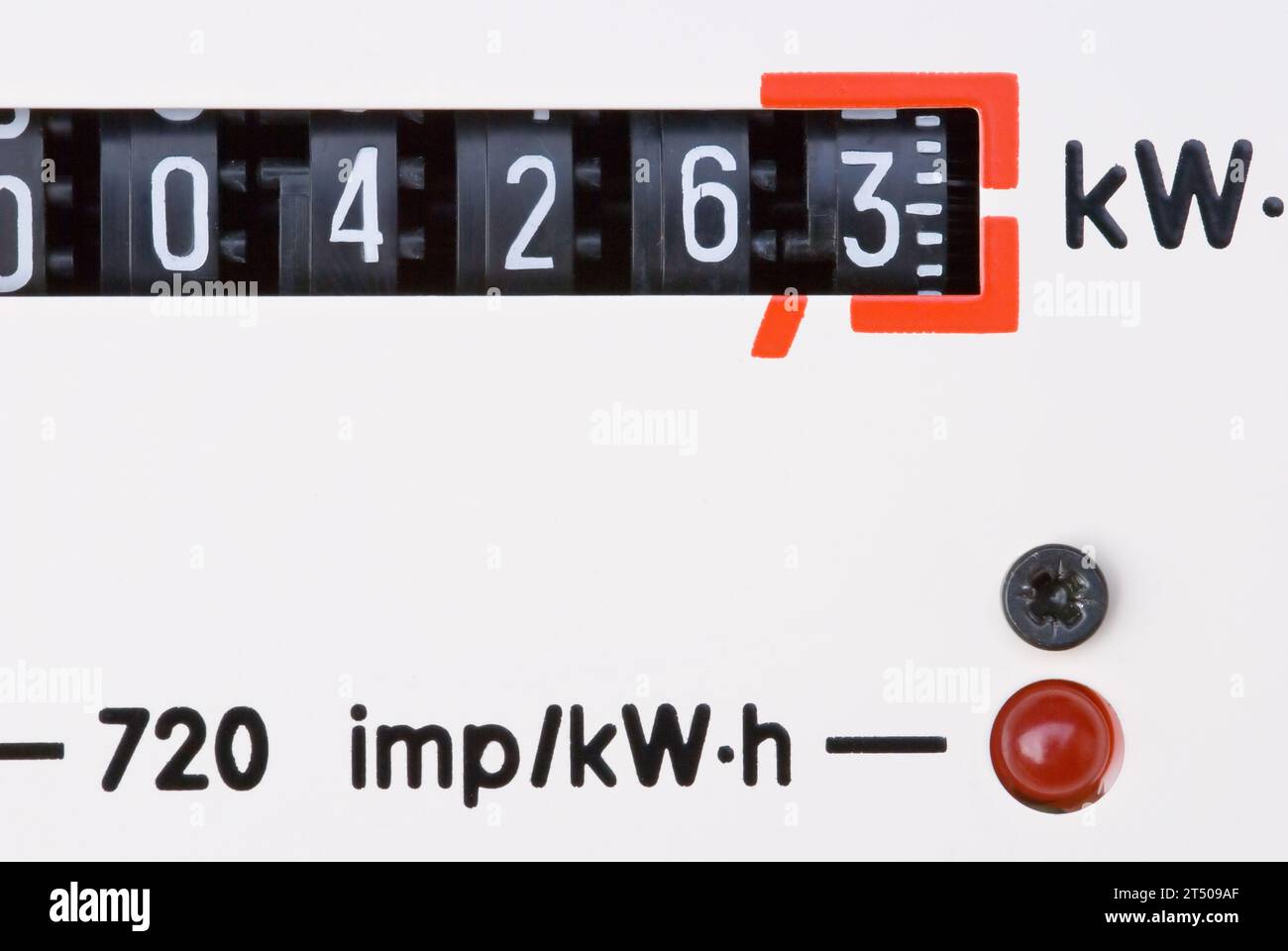 An old analogue active energy meter dialplate Stock Photo - Alamy