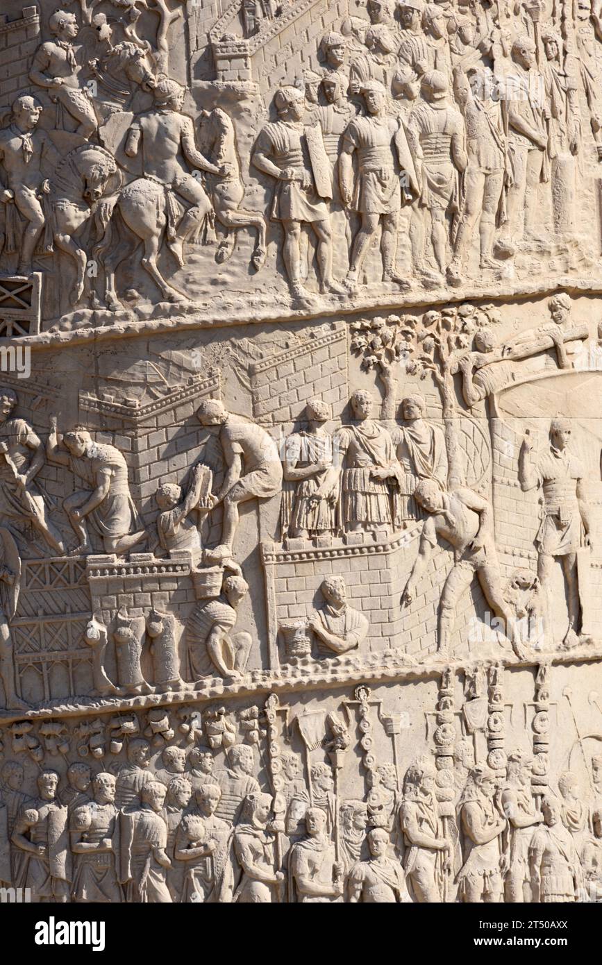 Italy, Rome, Trajan's column, ancient Roman bas relief Stock Photo - Alamy