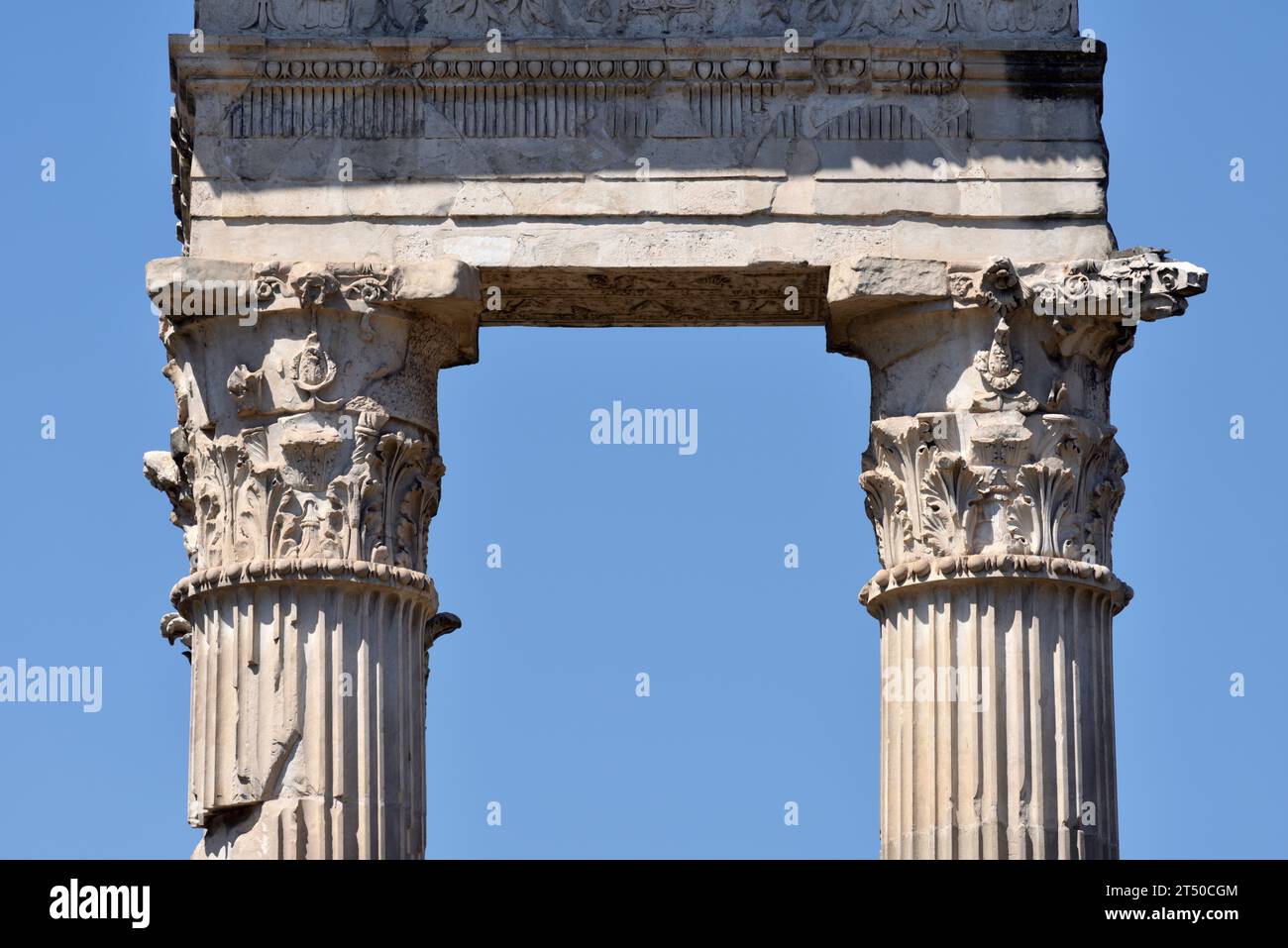 Corinthian columns, Temple of Apollo Sosianus, Rome, Italy Stock Photo ...