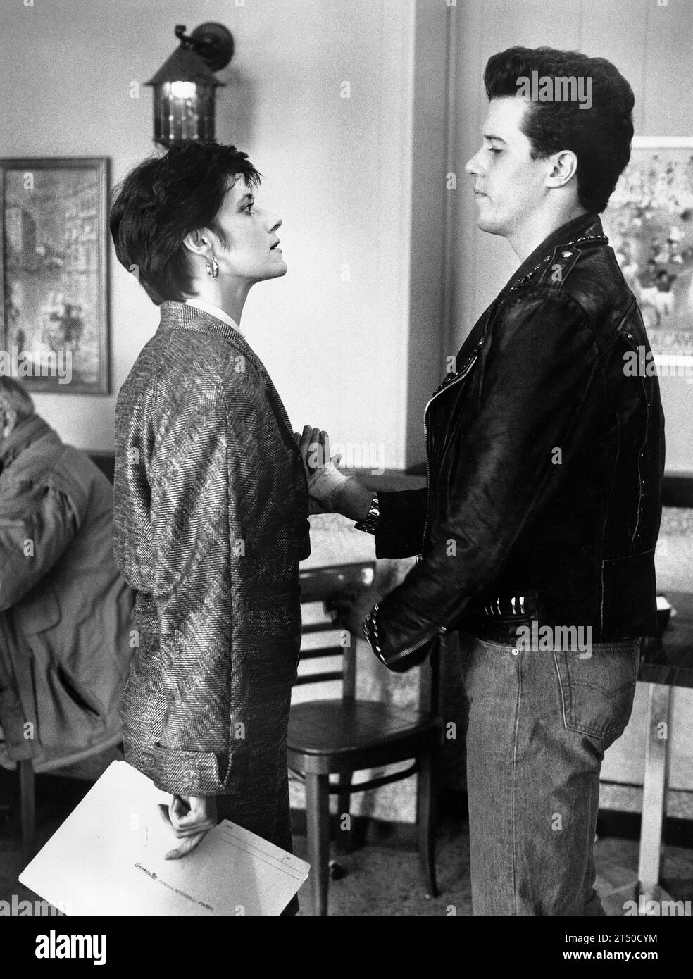 Lorraine Bracco, Peter Dobson, on-set of the musical film, "Sing ...
