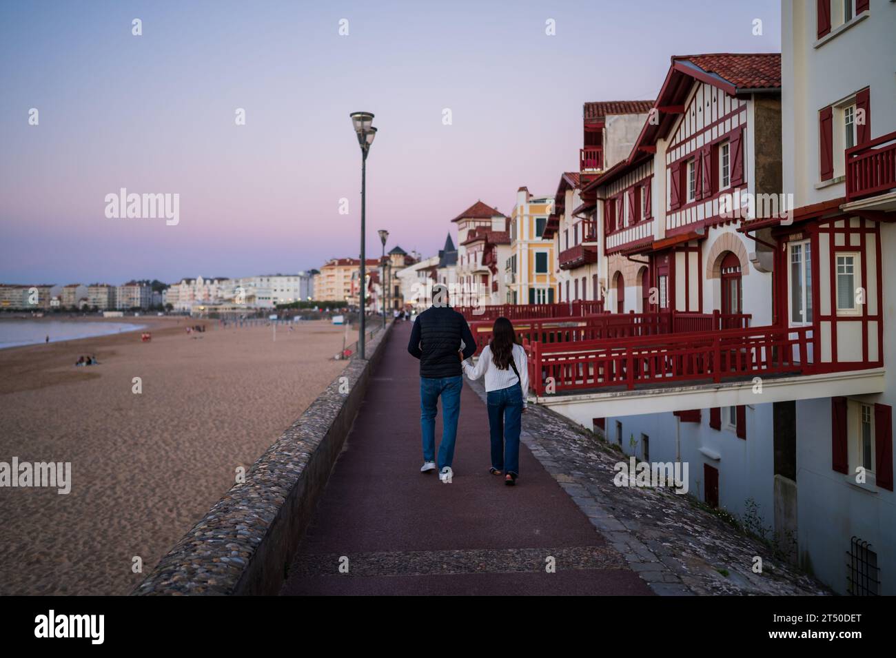 Promenade Jacques Thibaud boardwalk in front of the Grande Plage beach ...