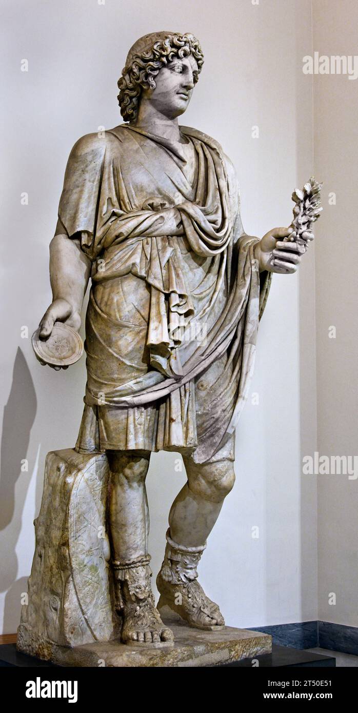 Farnese Lar, colossal Roman statue, 2nd century A.D., from the Terme di ...