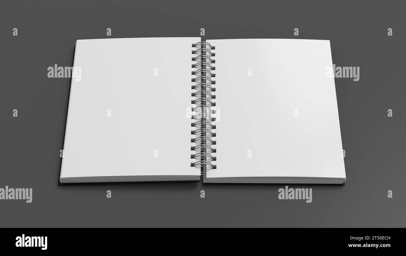 Notebook Mockup Blank Notebook With Black Cover Spiral Notepad On