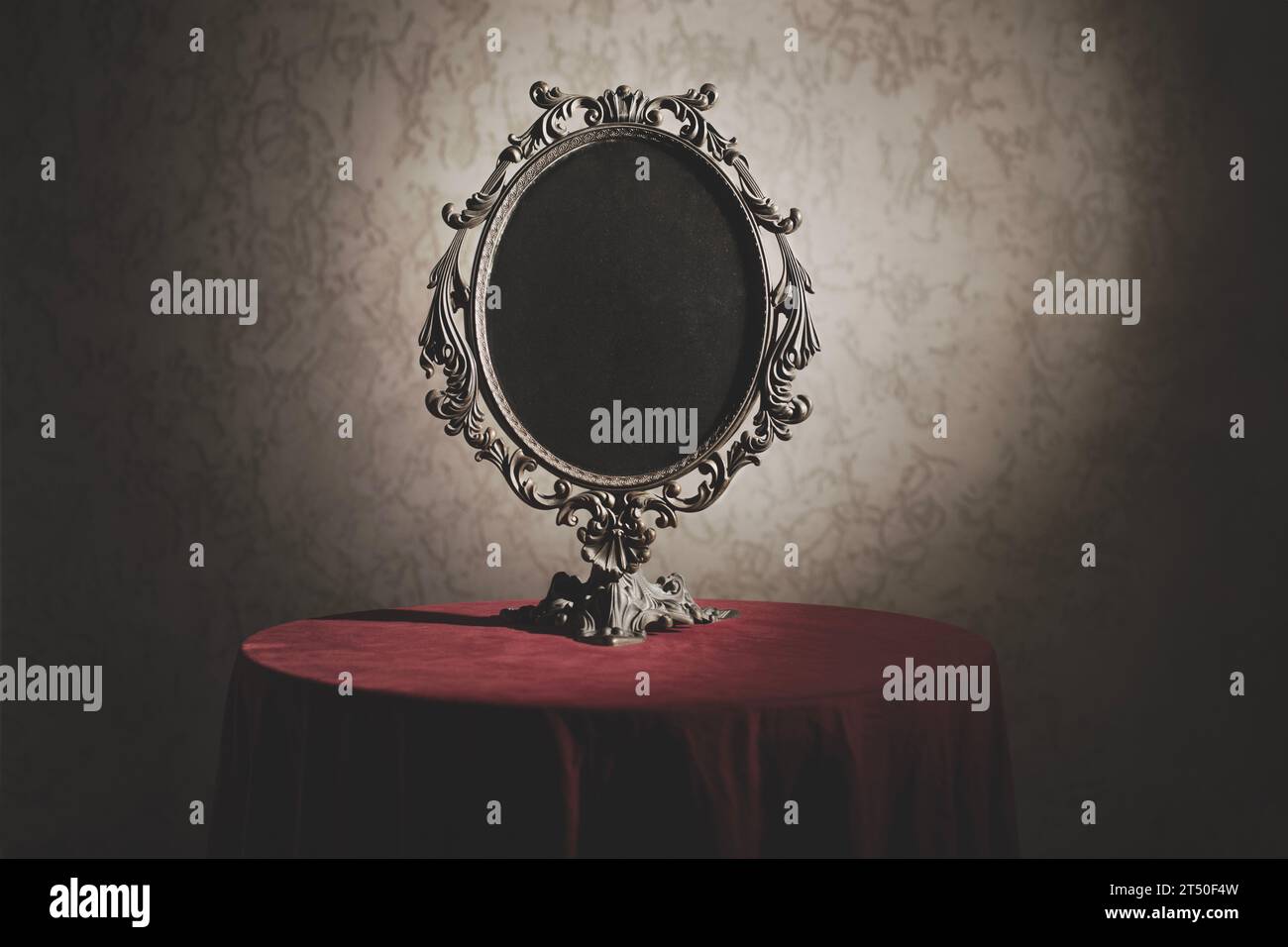 surreal and ancient mirror in a room, abstract concept Stock Photo - Alamy