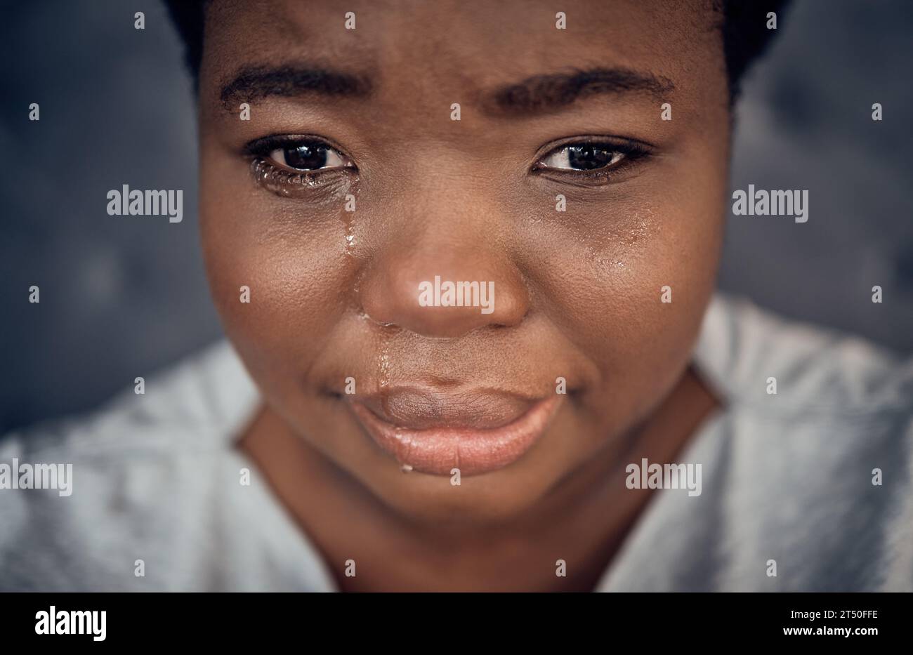 Sad, crying and black woman with depression, anxiety and financial ...
