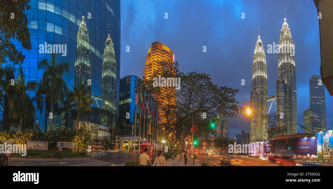 Reflection in a glass facade of a high-rise building Stock Photo - Alamy