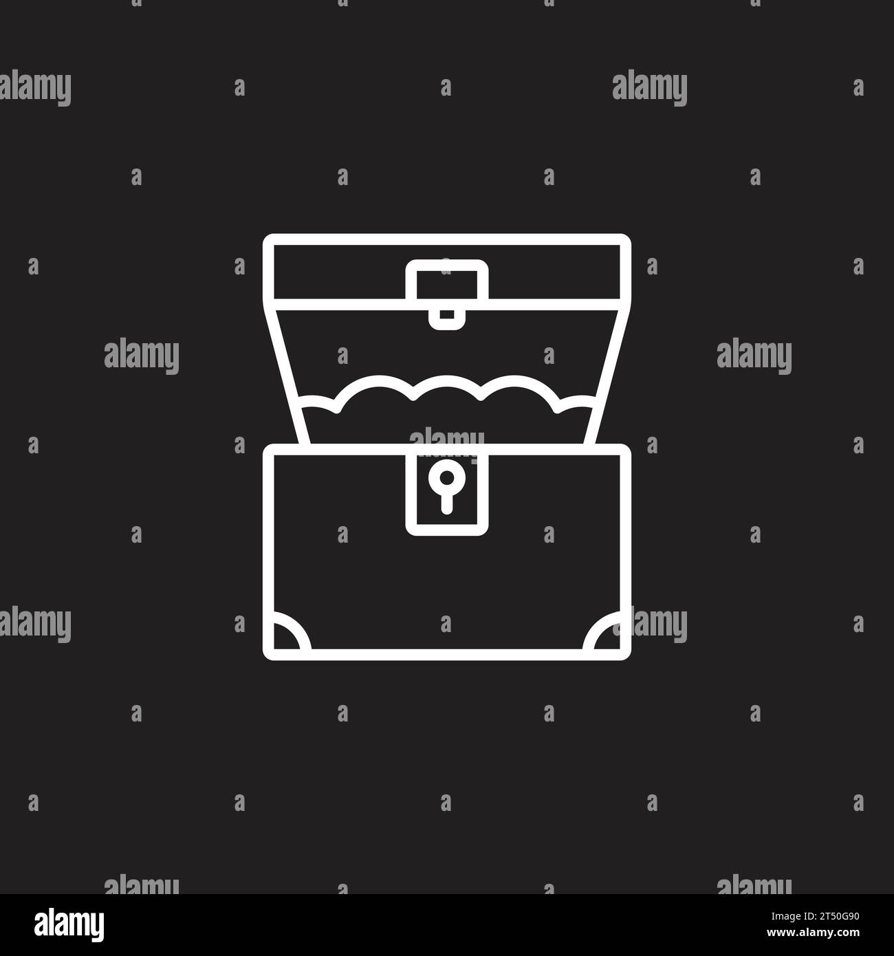 White treasure chest line icon Royalty Free Vector Image Stock Vector ...