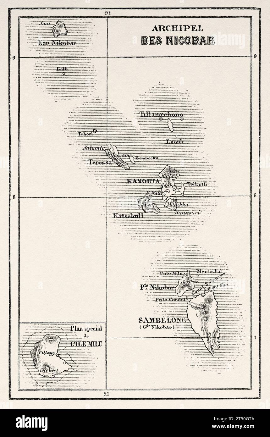 Indian ocean old antique map hi-res stock photography and images - Alamy
