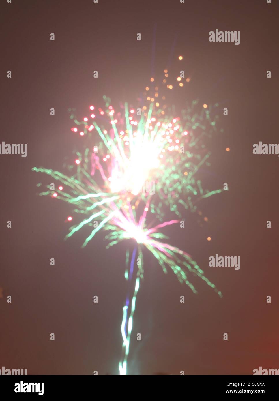 A fireworks display during the new year's Eve night lit up the night ...