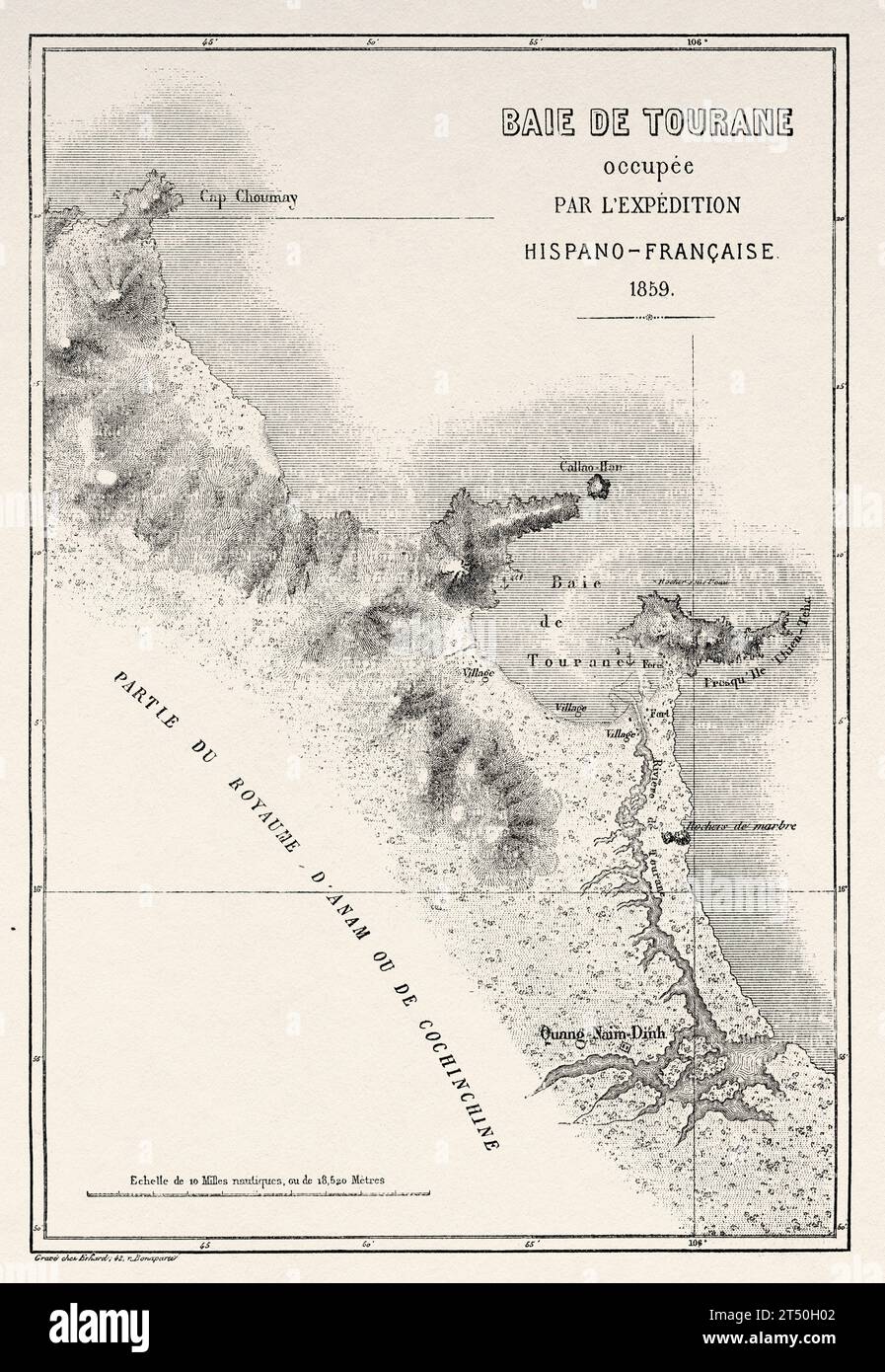 Bay of Tourane occupied by the Hispano French expedition in 1859 ...