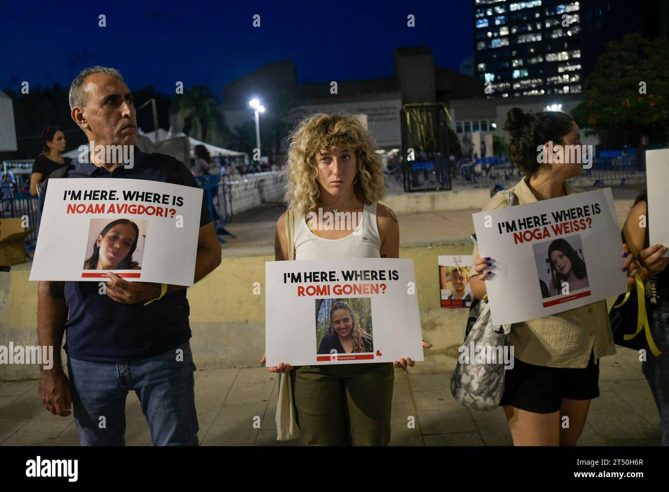 Relatives and friends of Romi Gonen, Roan Avigdori and Noga Weiss ...